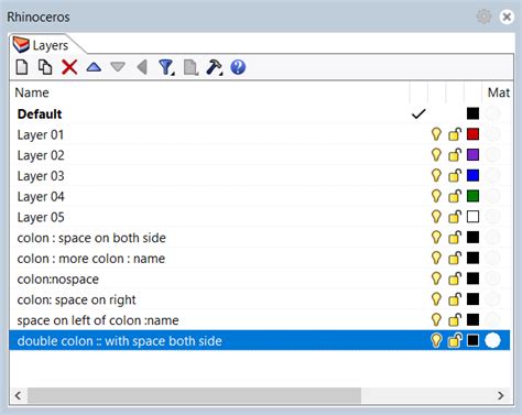 Colon Symbol Truncates Layer Name Rhino For Windows Mcneel Forum