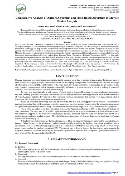 Pdf Comparative Analysis Of Apriori Algorithm And Hash Based