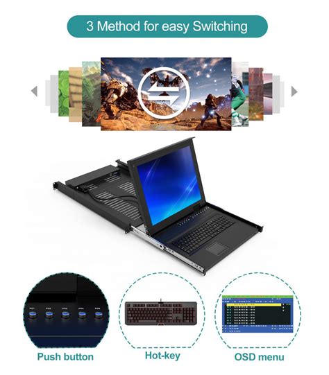 Vga Lcd Kvm Console Port With Ip Inch Monitor Quantum Tech