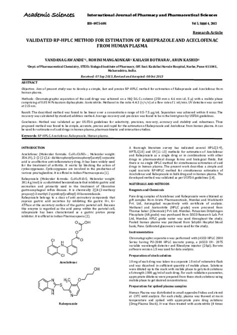 Pdf Validated Rp Hplc Method For Estimation Of Rabeprazole And