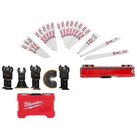 Milwaukee Oscillating Multi Tool Blade Kit With Sawzall Bi Metal Wood And Metal Cutting