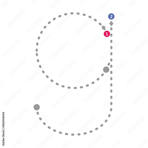 Tracing Alphabet Letter G Lowercase Prewriting Dotted Line Element For Kindergarten And