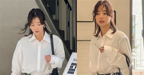 기은세 눈 호강 실컷한 성수동 나들이 블라우스 미니스커트 패션 스타와 패션