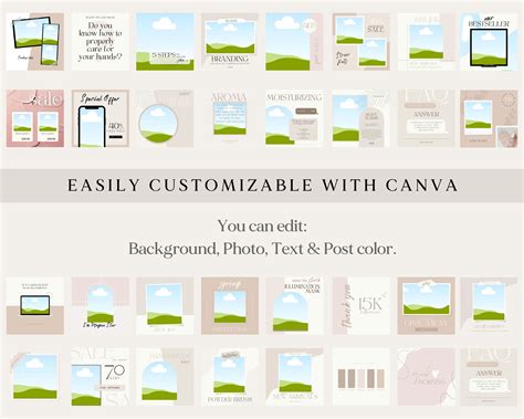 Instagram Post Template Nude Instagram Template Blogger Etsy