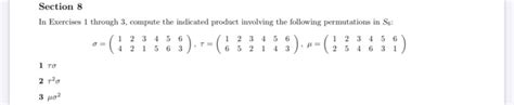 Solved Section 8 In Exercises 1 Through 3 Compute The