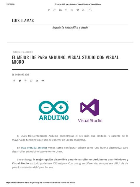 El Mejor Ide Para Arduino Visual Studio Y Visual Micro Pdf Pdf