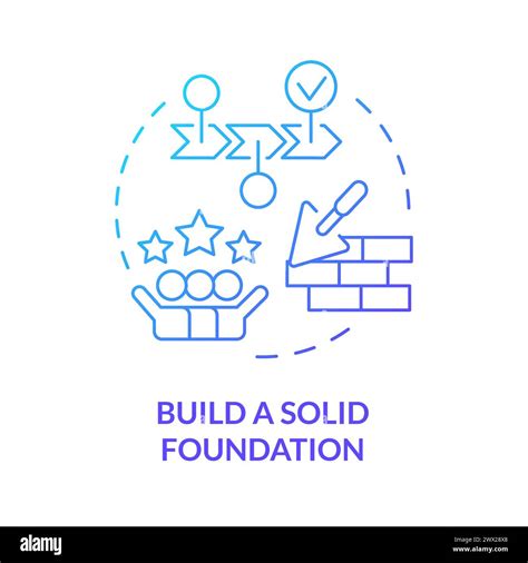 build solid foundation blue gradient concept icon stock vector image