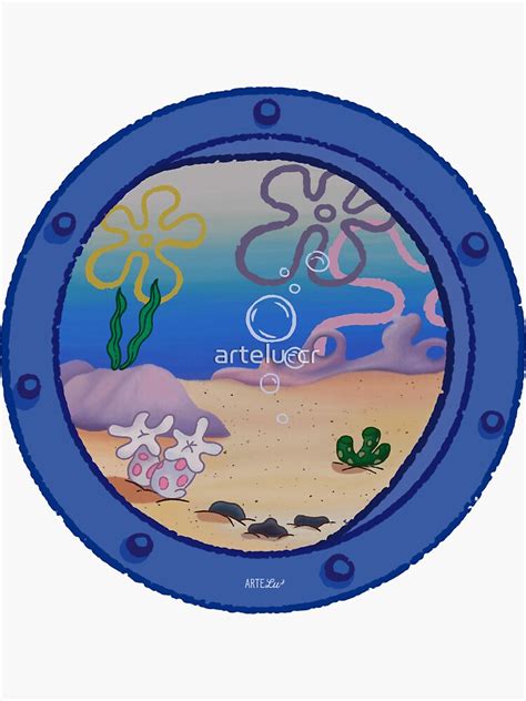 Spongebob Window Sticker For Sale By Artelu Cr Redbubble