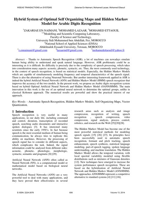 Pdf Hybrid System Of Optimal Self Organizing Maps And Hidden Markov Model For Arabic Digits