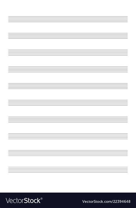 Blank Sheet Music Sheet For The Notation Vector Image