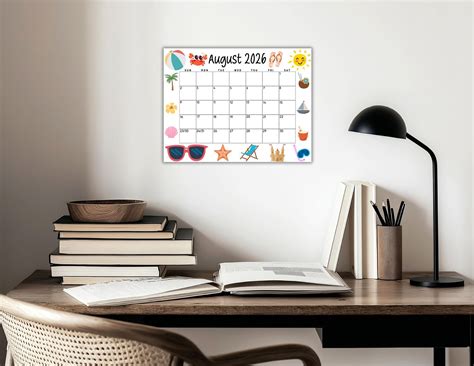 Printable August 2026 Calendar Cute August 2026 Calendar W