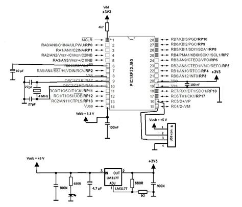 Basic Circuit For PIC F J Or PIC F J To Work Over USB