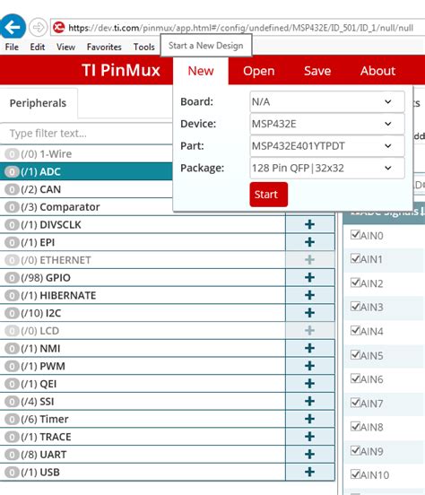 Msp432e401y Ti Pinmux Tool Cant Assign Ethernet Pins With Pinmux Tool Msp Low Power