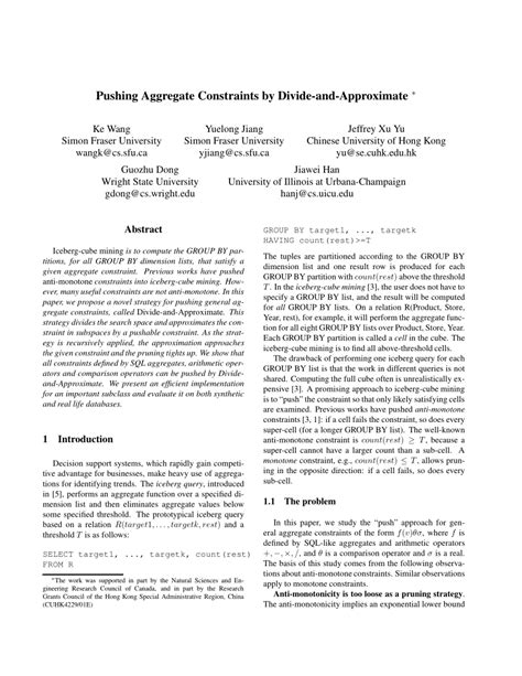 pdf pushing aggregate constraints by divide and approximate