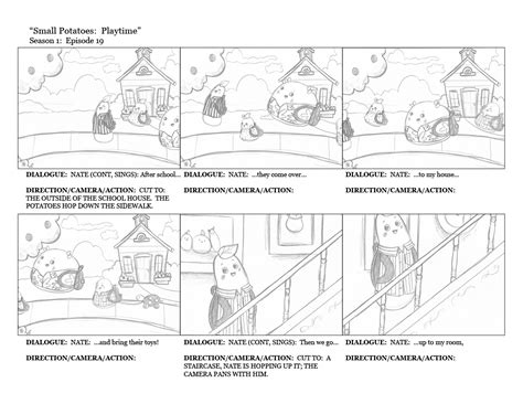 Erica Kepler Small Potatoes Playtime Storyboards