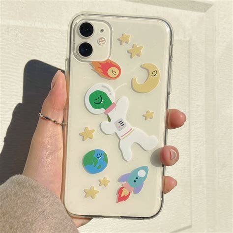 빠른배송 젤리 우주 탐험 올리 심플 아이폰케이스 카드 풀커버 젤리 투명 실리콘 아이폰 11 12 13 14 미니 15