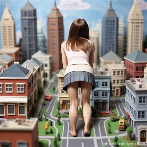 Giantess Bending Over In Tiny Model City Prompts Stable Diffusion Online