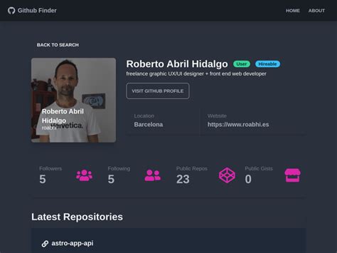 GitHub Roabhi React Github Finder