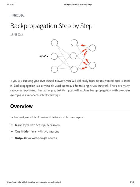 Backpropagation Step By Step Pdf Computational Neuroscience