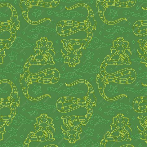 Free Vector Hand Drawn Chinese Dragon Pattern