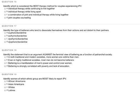 Solved Question 16 Identify Which Is Considered The Best Therapy