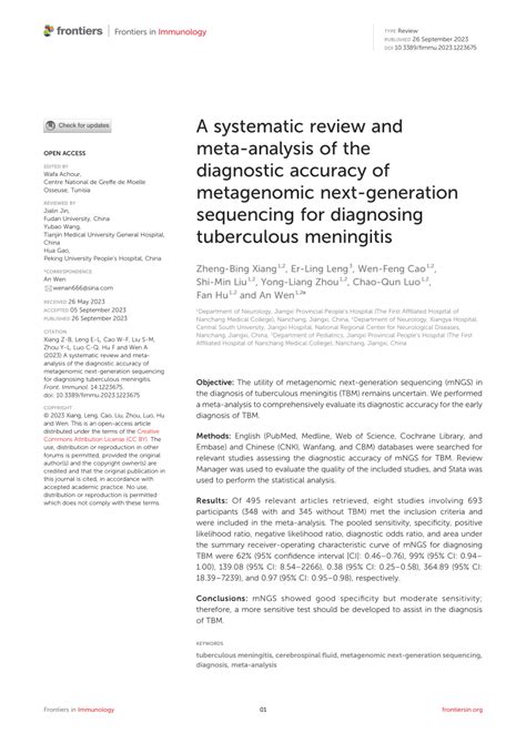 Pdf A Systematic Review And Meta Analysis Of The Diagnostic Accuracy
