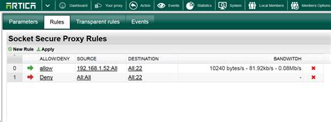 Socks Proxy Rules Artica Proxy