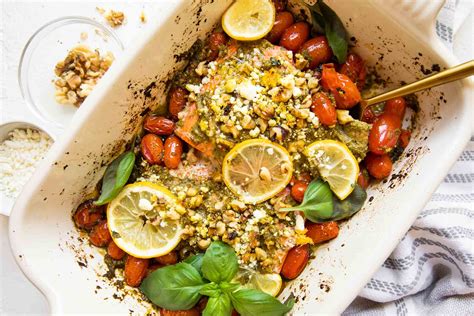 Lemon Basil Pesto Salmon Recipe Jar Of Lemons