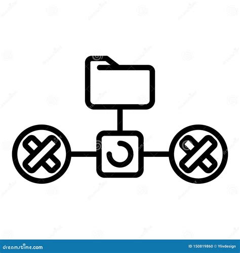 Folder Network Firewall Icon Outline Style Stock Vector Illustration