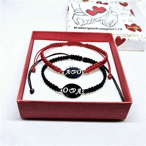 Set De 2 Bratari Cu Initiale La Alegere Bpc478 Brățări Pentru Cupluri