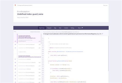 Undefined Index Guard Name Error Issue Spatie Laravel Permission GitHub