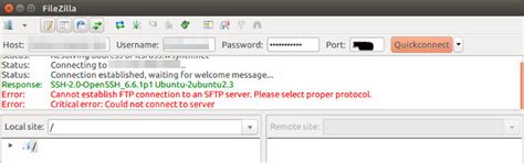 Cannot Establish FTP Connection To An SFTP Server FileZilla