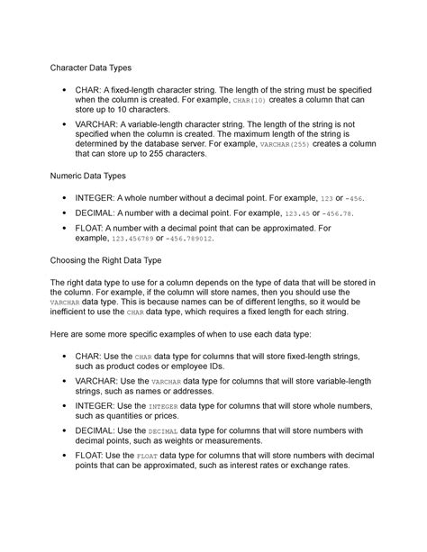 Discussion Forum Unit 4 Character Data Types Char A Fixed Length Character String The Length