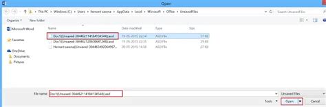 how to recover recent unsaved word document file version