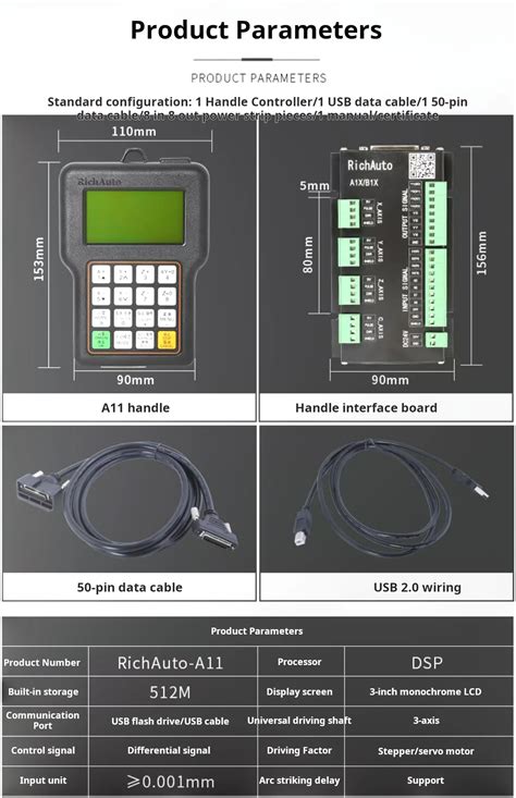 original a11 three axis cnc milling machine controller dsp motion