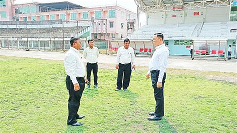 အားကစားကွင်း၊ အားကစားရုံများအား ဒုတိယဝန်ကြီး ဦးဇင်မင်းထက်ကြည့်ရှုစစ်ဆေး Myawady Webportal