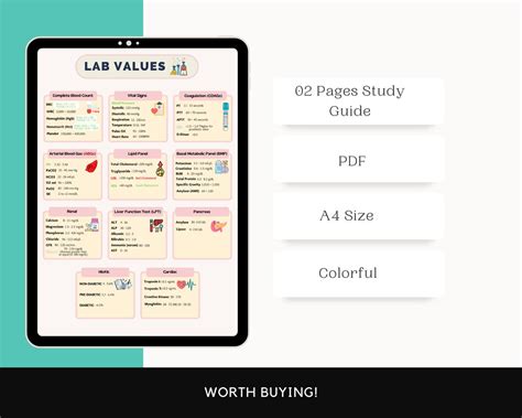 Lab Values Nursing Cheat Sheet Laboratory Values Nursing Etsy