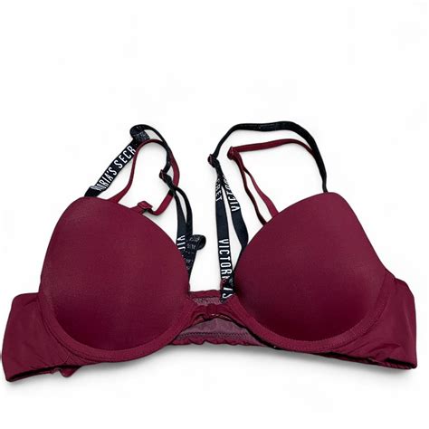 Burgundy Victorias Secret Push Up Bra Lingerie Depop