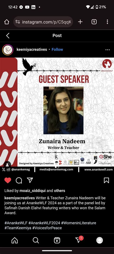 Muhammad Moaiz Siddiqui On Linkedin Writer And Teacher Zunaira Nadeem