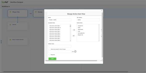 Configure Action Items