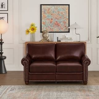 Sleeper Loveseat Burgundy Leather Lounge Loveseat 2 Seat Accent Chair