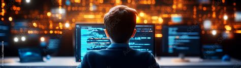 Coding Innovation A Programmers Journey In A Futuristic Digital Workspace High Tech Environment