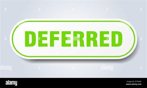 Deferred Sign Rounded Isolated Sticker White Button Stock Vector