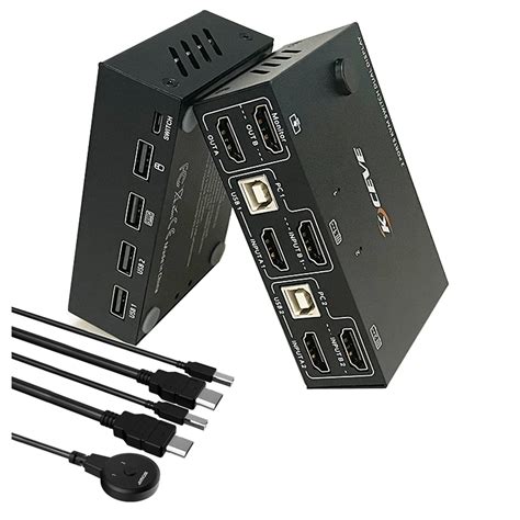 kceve kvm switch 2 computers 2 monitors 4k 30hz dual monitor hdmi usb