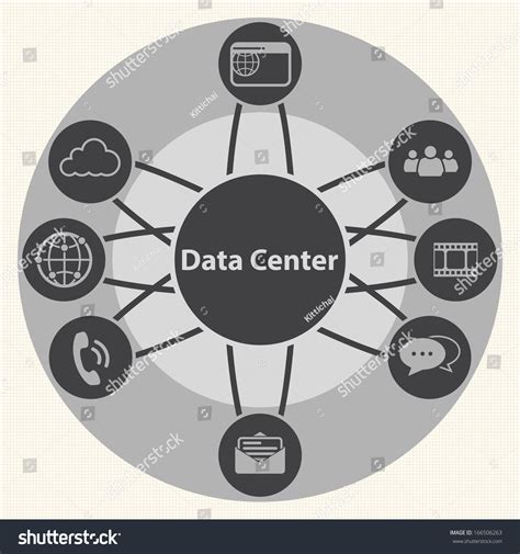 Big Data Icon Set Data Center Stock Vector Royalty Free 166506263