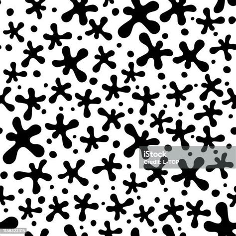 완벽 한 패턴입니다 흰색 바탕에 검은 반점 만화 스타일에서 벡터 일러스트 레이 션입니다 가능성에 대한 스톡 벡터 아트 및 기타 이미지 Istock