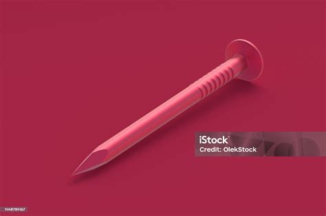 빨간색 배경에 자홍색의 손톱 2023년 올해의 컬러 3d 렌더링 2023년에 대한 스톡 사진 및 기타 이미지 2023년 3차원 형태 가정 생활 Istock