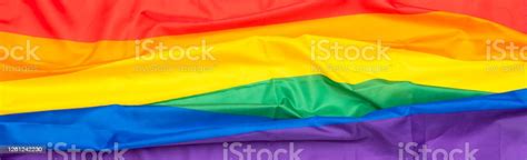 무지개 섬유 플래그 Lgbt 플래그 직물 게이 배경 또는 질감으로 레즈비언 플래그의 긴 그림 Pride Lgbtqi Event에 대한 스톡 사진 및 기타 이미지 Istock