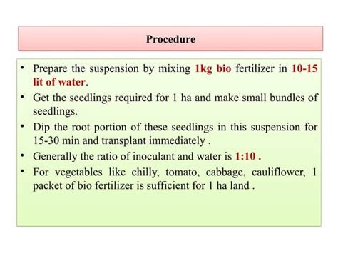Methods Of Application Of Biofertilizerpptx