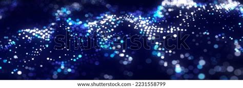 Dynamic Particle Wave Futuristic Point Wave Stock Illustration
